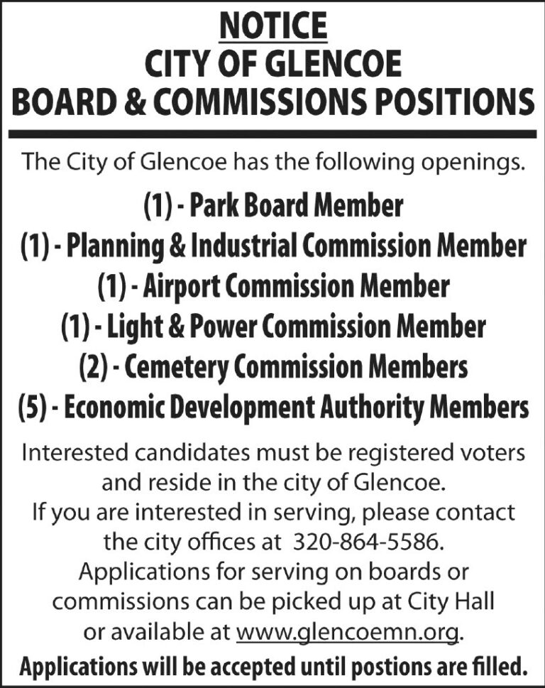 Board & Commission Openings - City of Glencoe